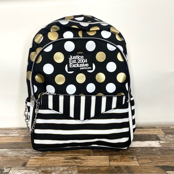 Justice | Accessories | Nwt Justice Polka Dot Back To School Backpack ...